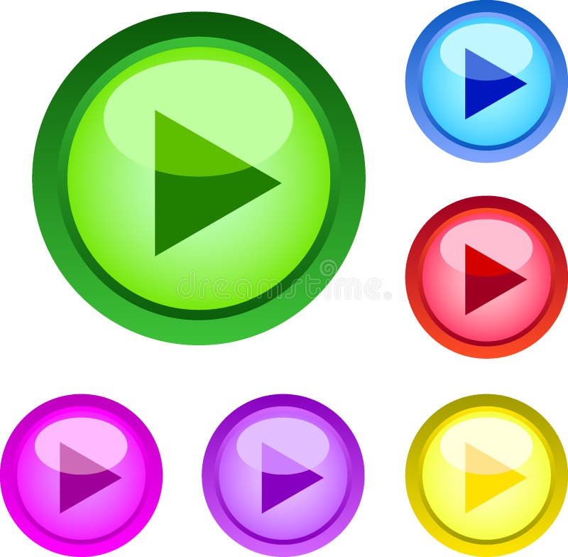 Web play buttons stock vector. Illustration of play, listen - 29728214