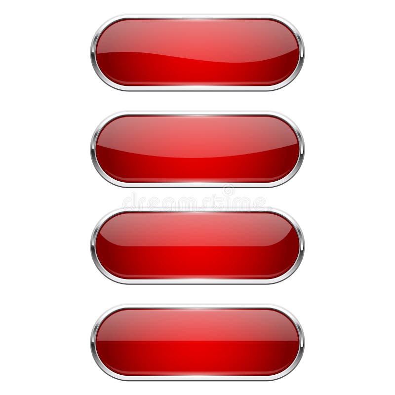 Web Buttons. Red Shiny Oval Icons with Chrome Frame Stock Vector ... Web Buttons. Red Shiny Oval Icons with Chrome Frame Stock Vector ...