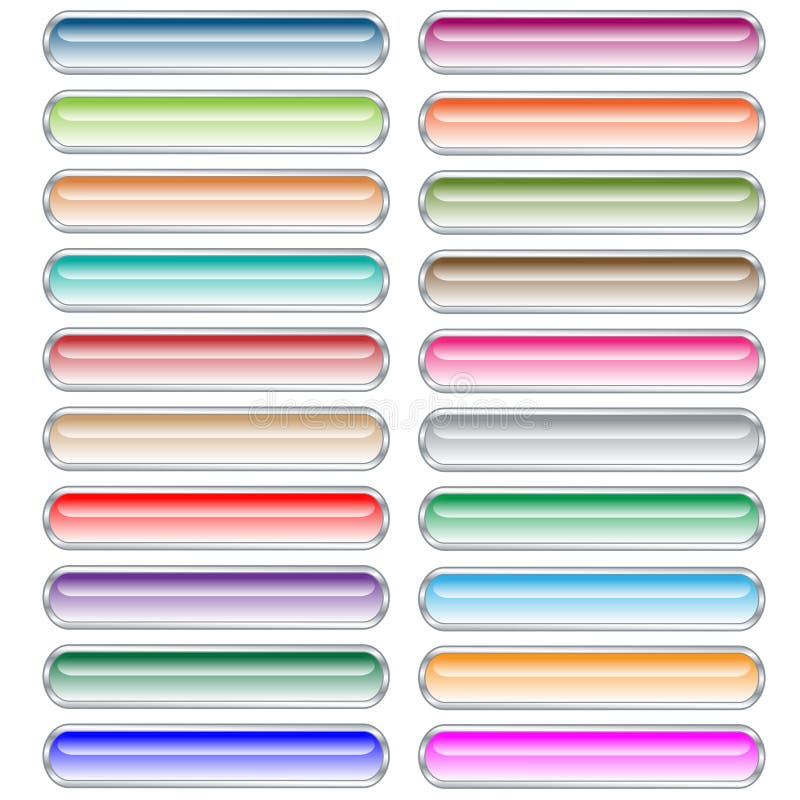 Web Buttons Set of 20 Pastel Colors Stock Vector - Illustration of icon ...