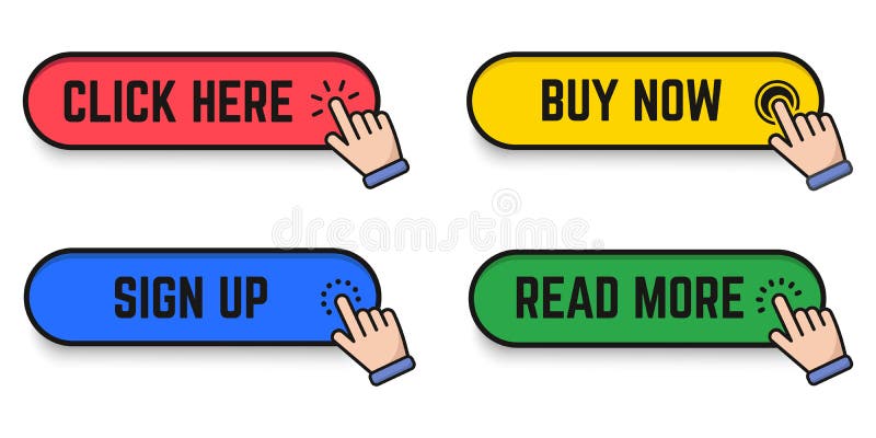 Web Buttons Set Click Here, Buy Now, Sign Up, Read More. Vector Stock ...