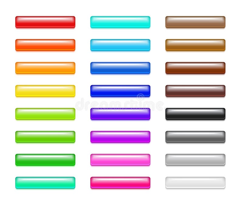 Web Buttons Glossy Assorted Colors and Shapes Stock Vector ...