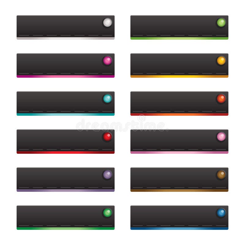 Web buttons stock vector. Illustration of black, illuminated - 50436540