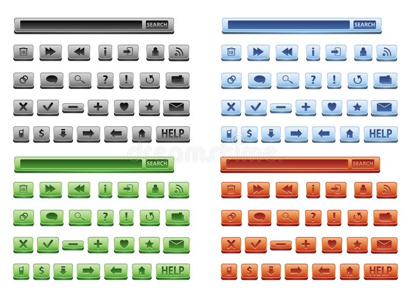 Web buttons set stock vector. Illustration of blue, gray - 61910303