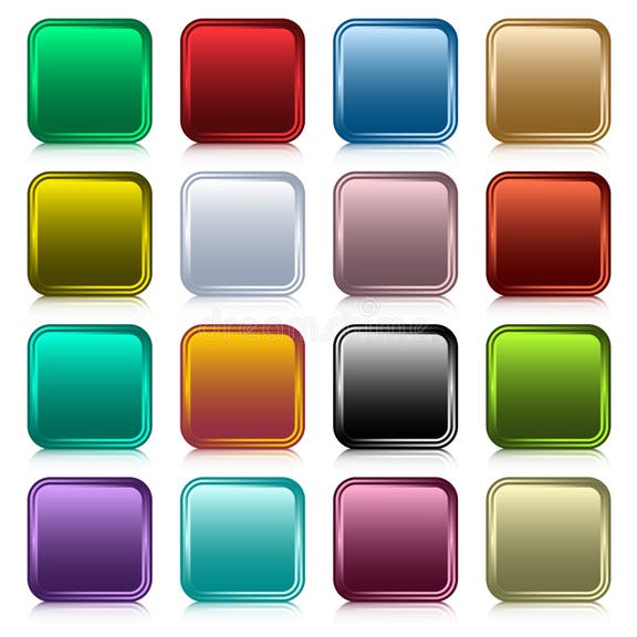 Web buttons square set stock vector. Illustration of shade - 18353896