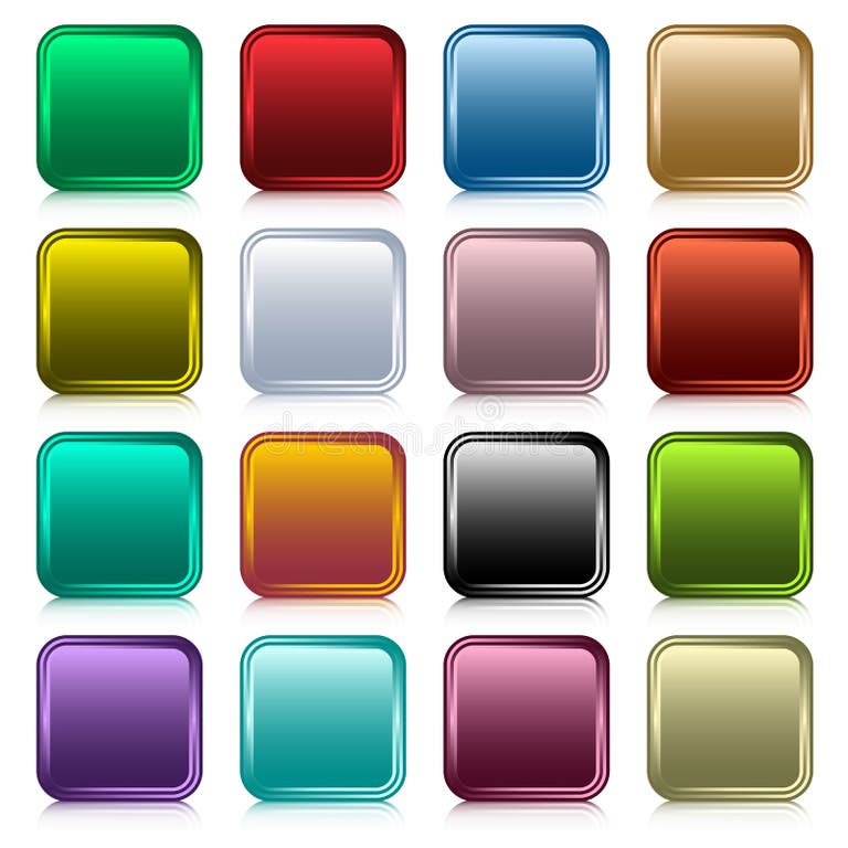Web buttons square set stock vector. Illustration of shade - 18353896