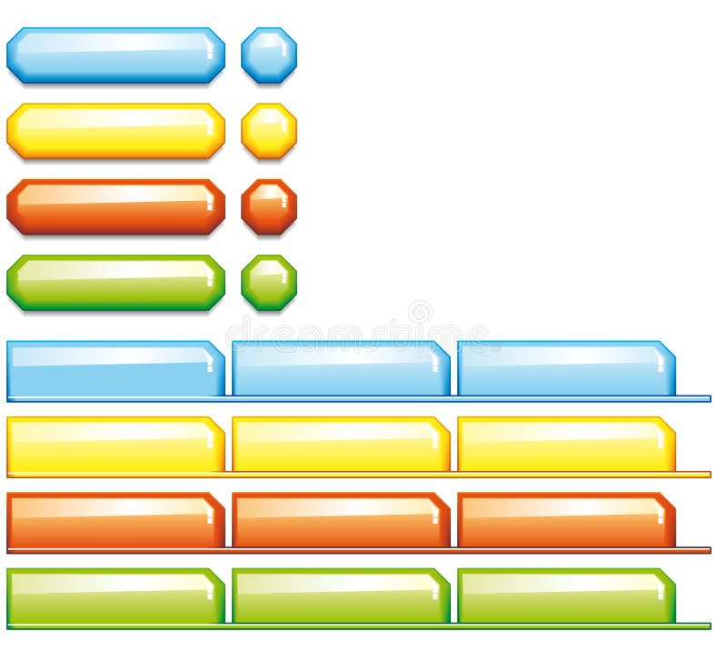 Web Buttons and Tags Octagons Stock Vector - Illustration of blue, icon ...