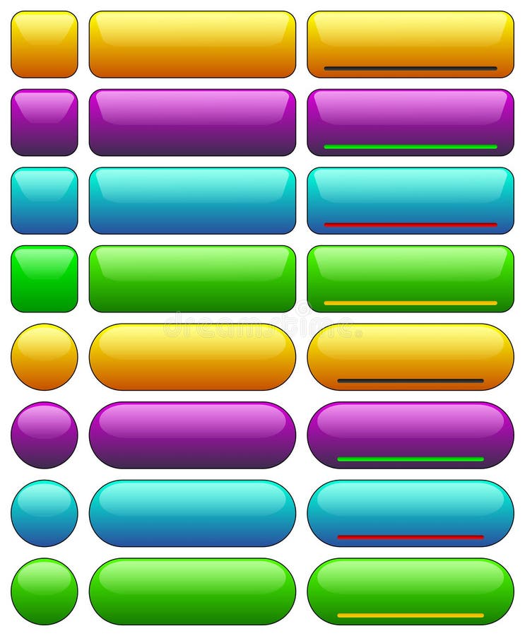 Web buttons templates stock vector. Illustration of bright - 48866321