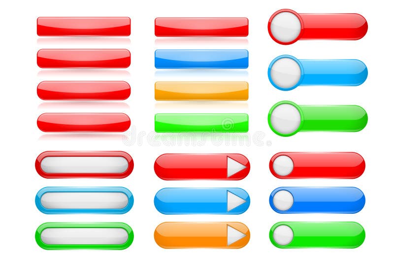 Web Buttons. User Interface Elements Set Stock Vector - Illustration of ...