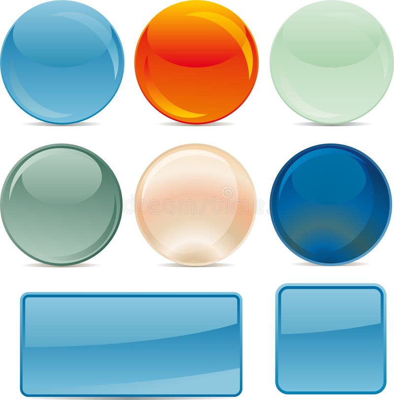 Blue web buttons long stock vector. Illustration of click - 9724706