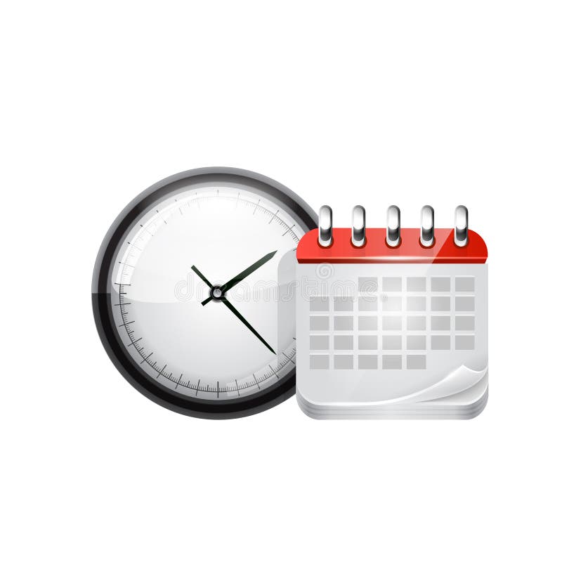 Web Calendar and Clock. Vector Stock Vector - Illustration of ...