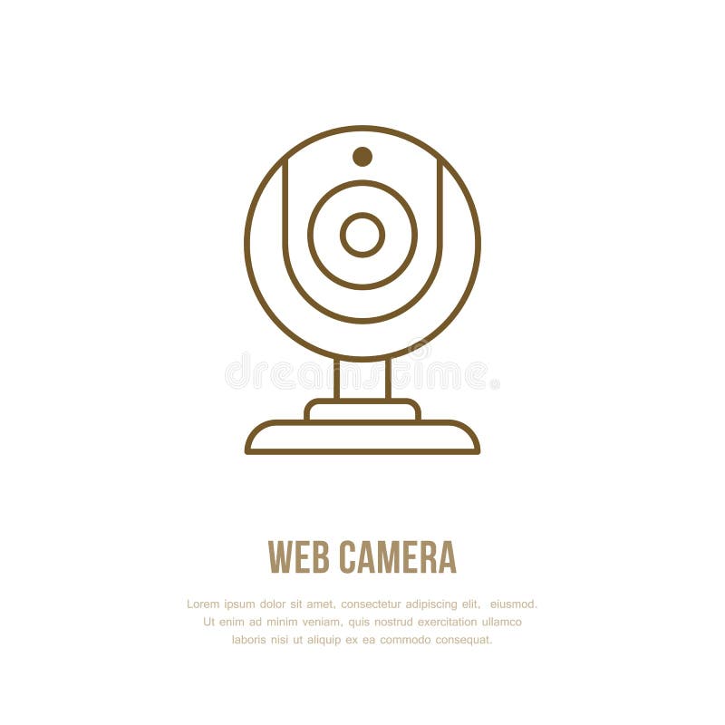 Web Cam Flat Line Icon. Internet Communication Sign, Vector ...