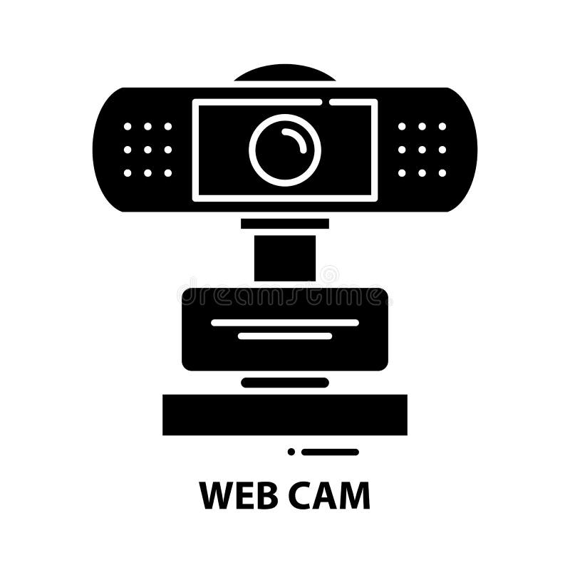 Web Cam Icon, Black Vector Sign with Editable Strokes, Concept ...