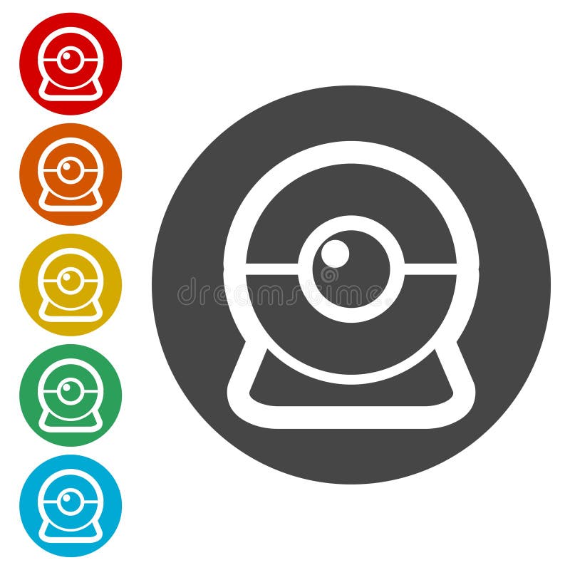 Web Camera Flat Icon, 6 Colors Included Stock Vector - Illustration of ...