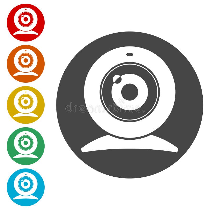 Web Camera Flat Icon, 6 Colors Included Stock Vector - Illustration of ...