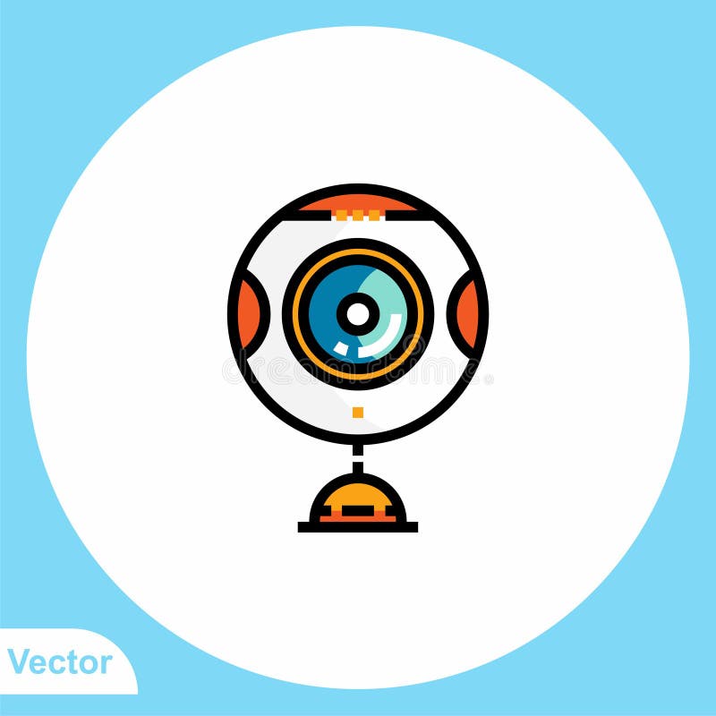 Web Camera Flat Vector Icon Sign Symbol Stock Vector - Illustration of ...