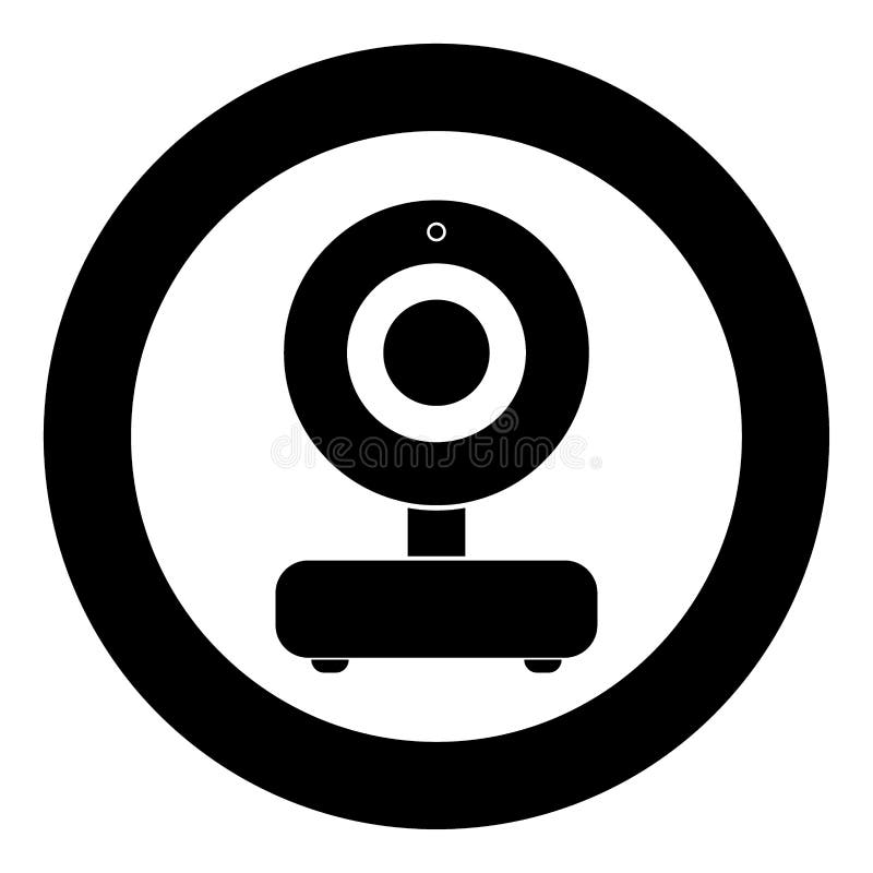Camera Icon Black Color in Circle Stock Vector - Illustration of round ...