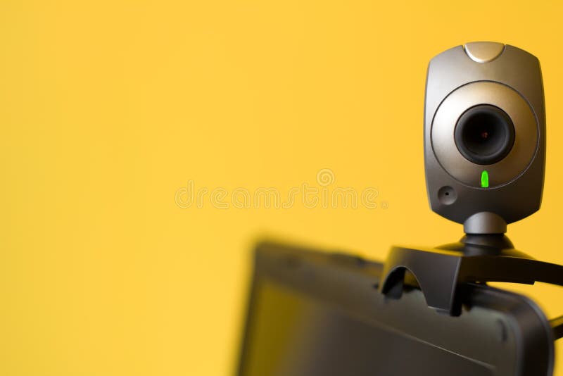 Security Camera on Wood Table. IP Camera Stock Photo - Image of ...