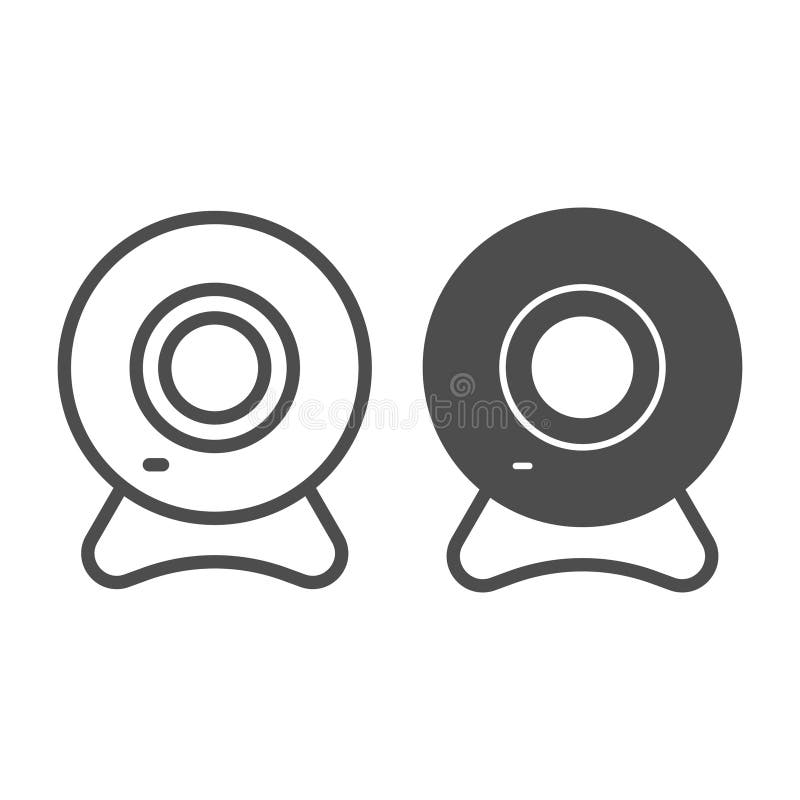 Web Camera Line and Solid Icon, Remote Work Concept. Vector Graphics ...