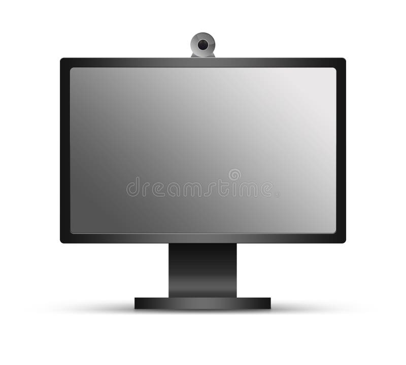 Web camera on monitor stock illustration. Illustration of technology ...