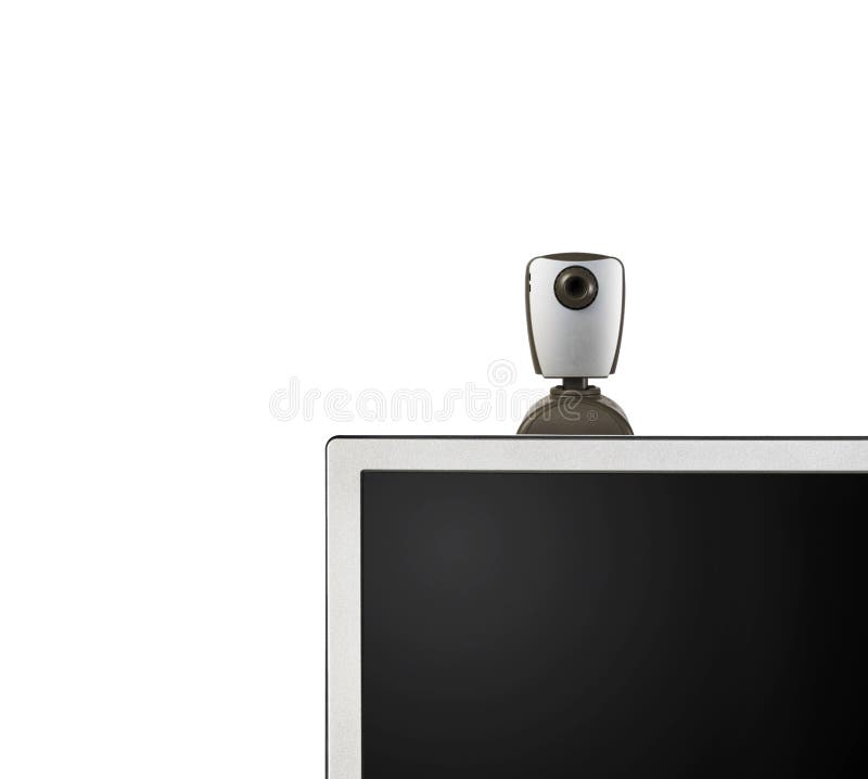 Web camera on monitor stock image. Image of watching - 60838353