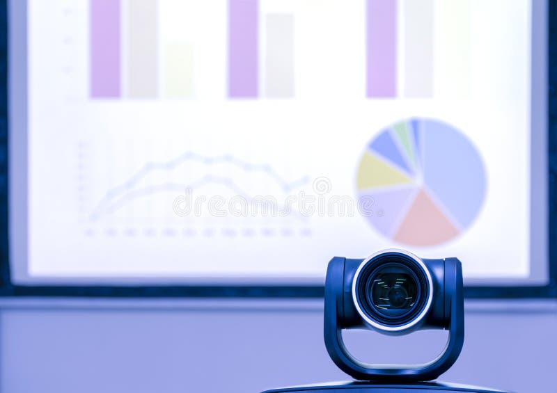 Web Camera for Online Meeting with Mock Up Presentation Slide Show on ...