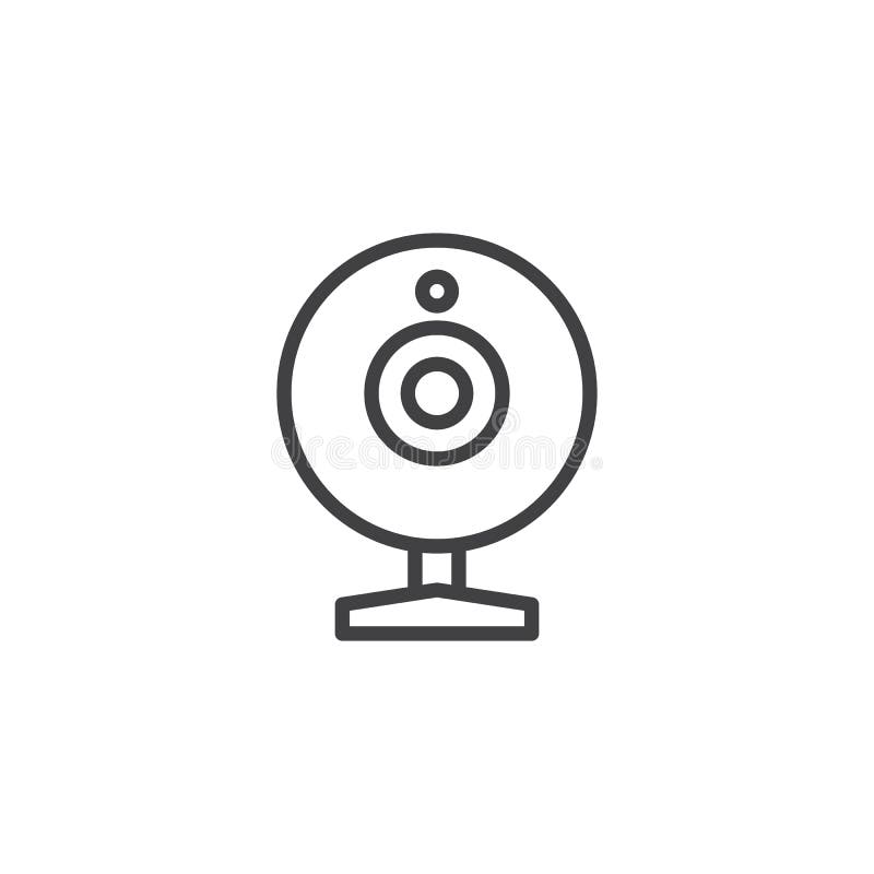Web camera outline icon stock vector. Illustration of equipment - 129611022
