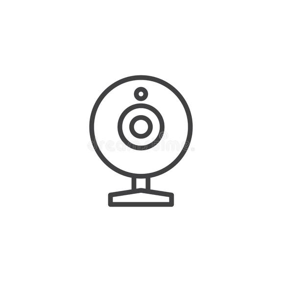 Web camera outline icon stock vector. Illustration of equipment - 129611022