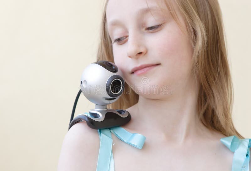 Talking to web camera stock image. Image of child, beauty - 2286827