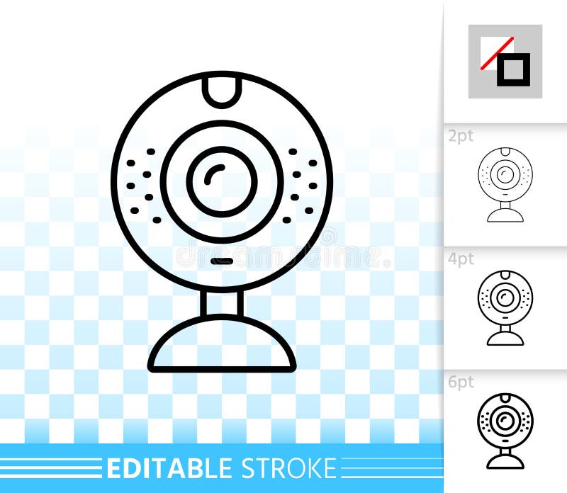 Web Camera Simple Black Line Vector Icon Stock Vector - Illustration of ...