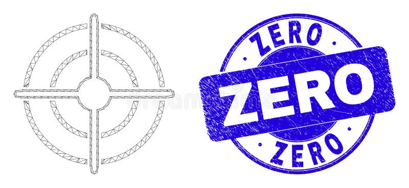 Blue Grunge Zero Stamp and Web Carcass Bullseye Stock Vector ...