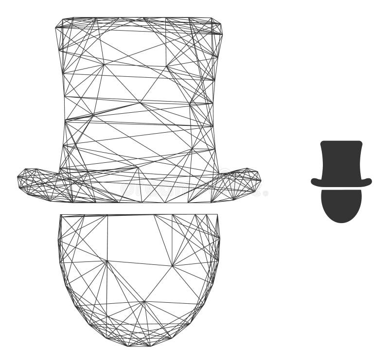 Web Carcass Hat Man Vector Icon Stock Vector - Illustration of ...