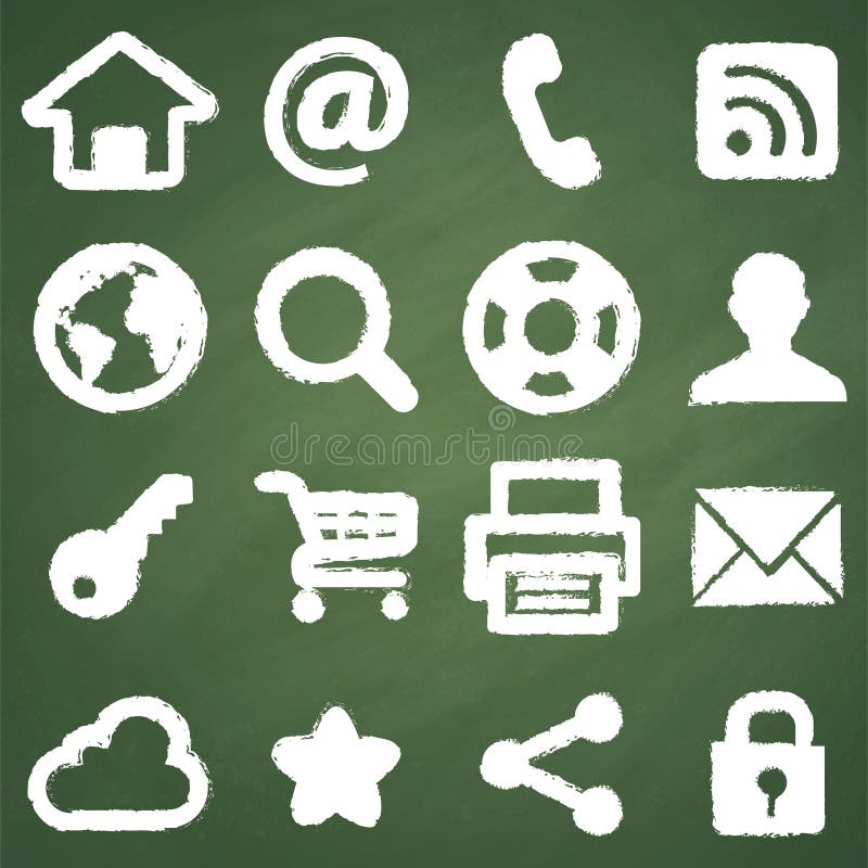 Web chalkboard symbols stock vector. Illustration of class - 38124088