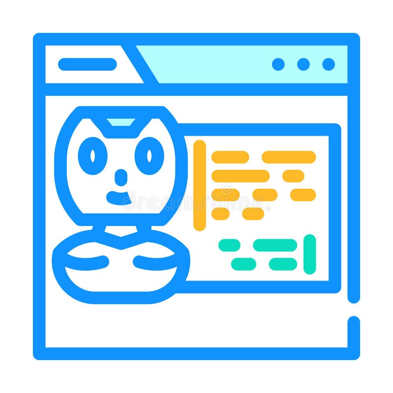 Web Chat Bot Color Icon Vector Illustration Stock Vector - Illustration ...