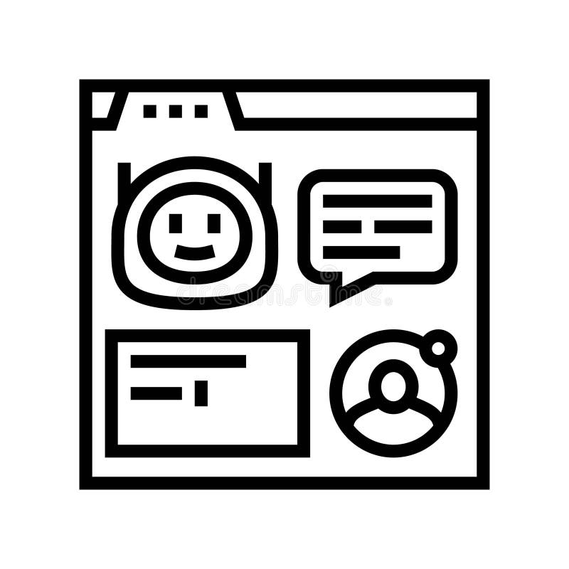 Web Chat Bot Line Icon Vector Illustration Stock Vector - Illustration ...