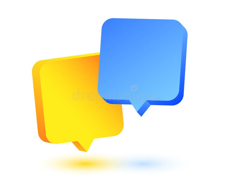 Web Chat Box Sign Template in 3d Style with Blank Space Stock Vector ...