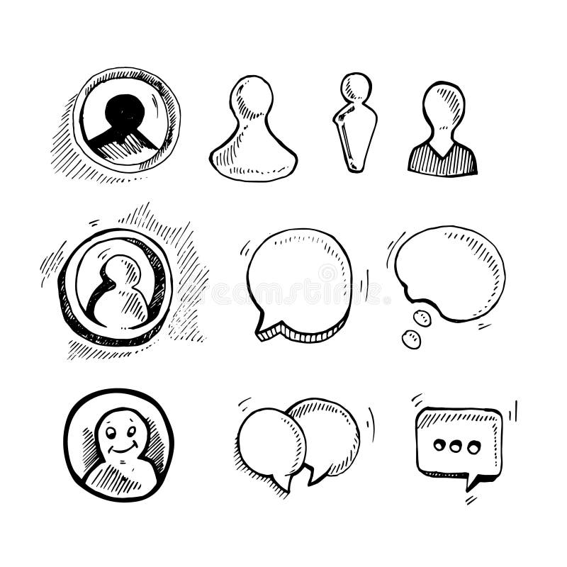 Web chat icons stock vector. Illustration of icon, hand - 56104698