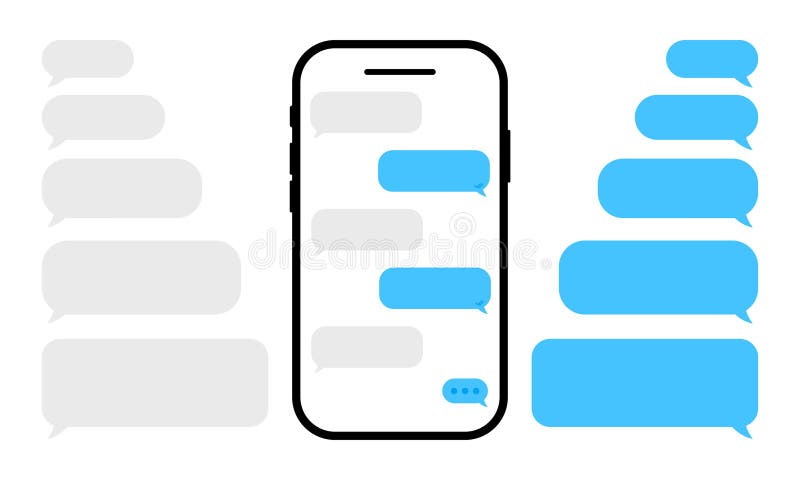 Chatting in Smartphone. Send or Receive Sms on App Stock Vector ...