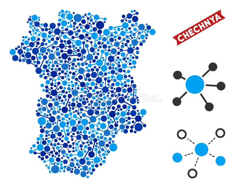 Chechnya Map Links Mosaic stock vector. Illustration of land - 122134418