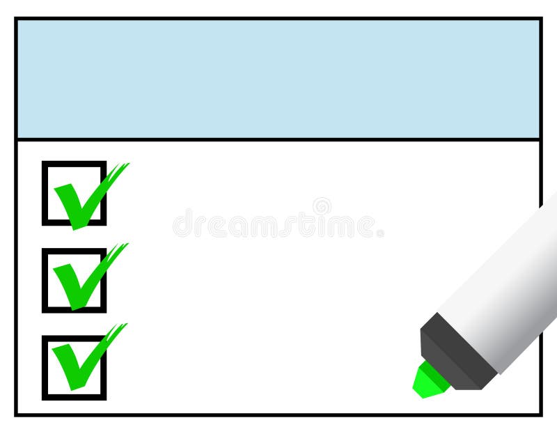 3d Checklist with Green Check Mark. Stock Illustration - Illustration ...