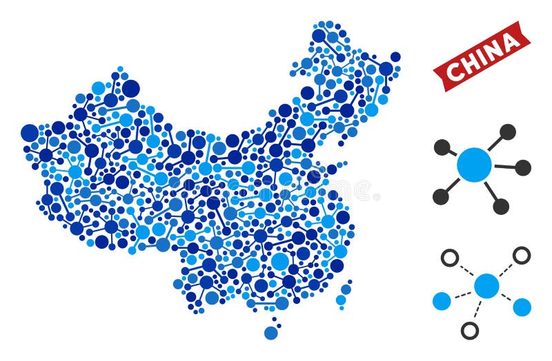 China Map Connections Collage Stock Vector - Illustration of ...