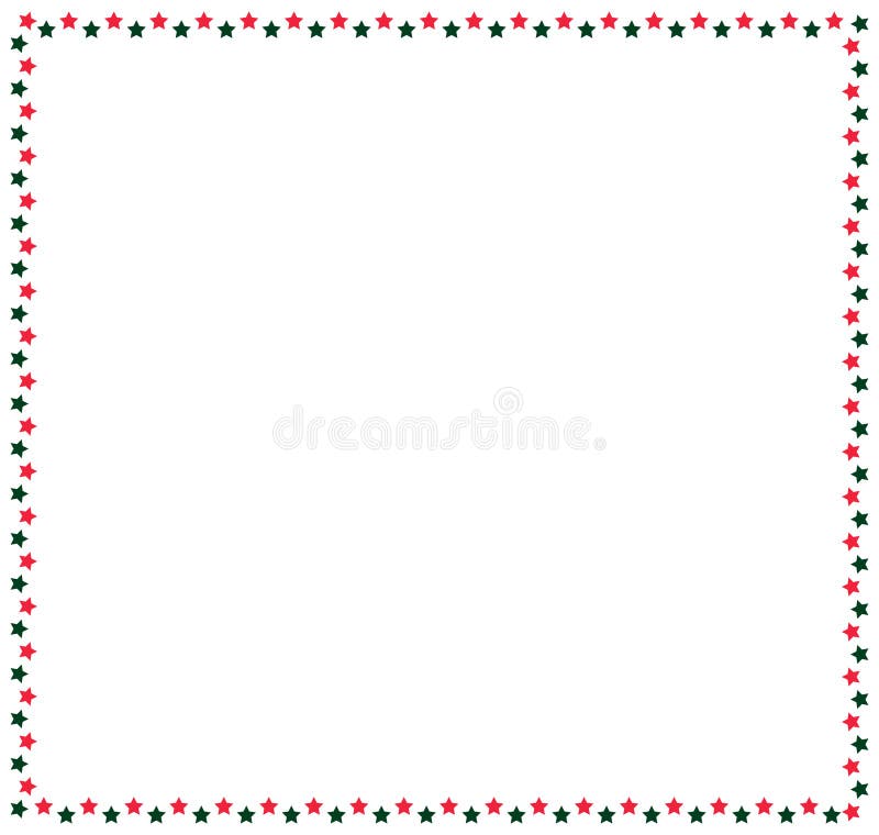 Christmas Red Green Star Square Frame Border Stock Vector ...
