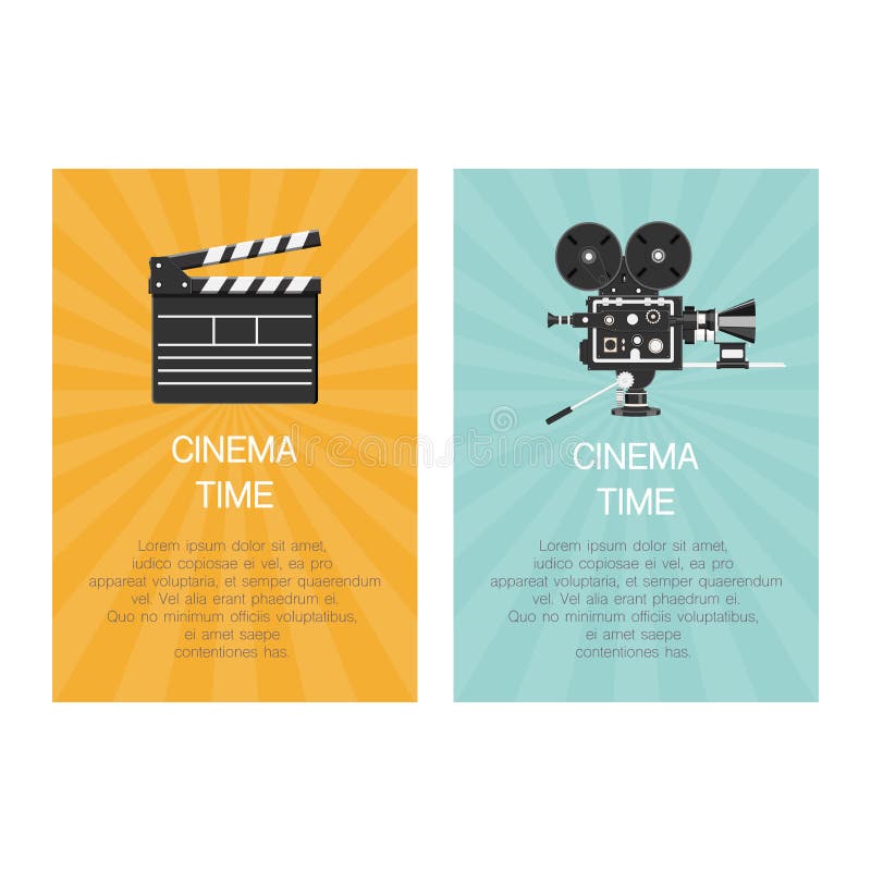 Cartoon Posters Set Vector Mockup Stock Vector - Illustration of movies ...