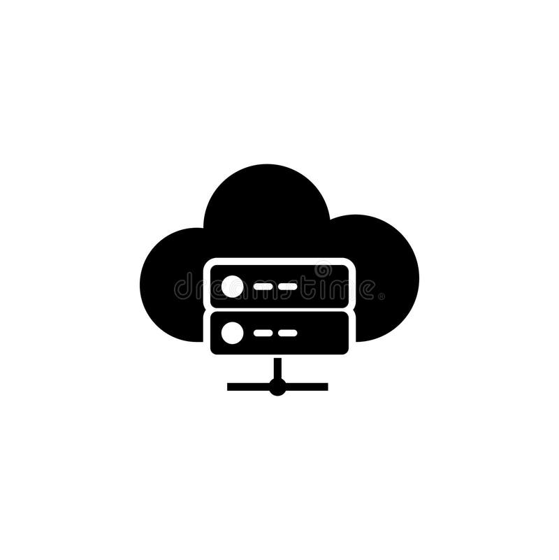 Web Cloud Computing Server Hosting Database Flat Vector Icon Stock Vector Illustration Of