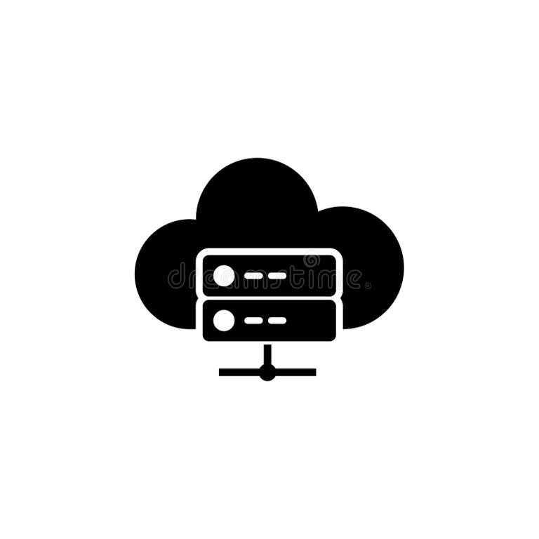 Web Cloud Computing Server Hosting Database Flat Vector Icon Stock Vector Illustration Of