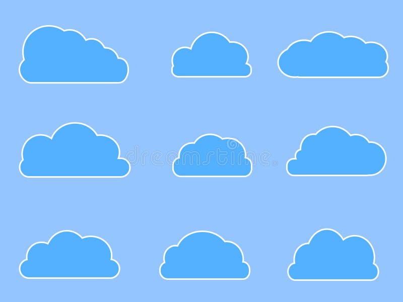 Vector Web Cloud Icons in Different Shapes Stock Vector - Illustration ...