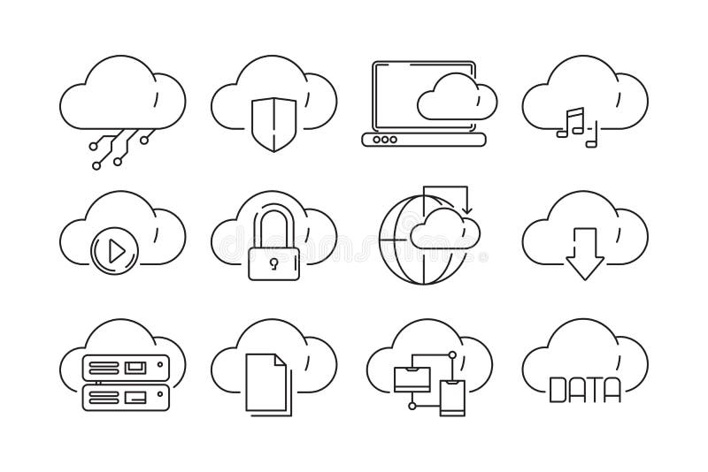 Web Cloud Services Icons. Internet Sync Computer Technology Infographic ...