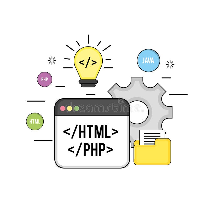 Web Code and Data Center Program Stock Vector - Illustration of coding ...