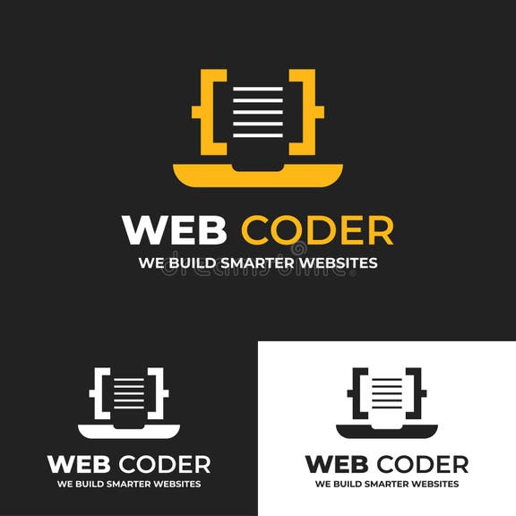Web Coder Minimal Logo stock vector. Illustration of coder - 270793573