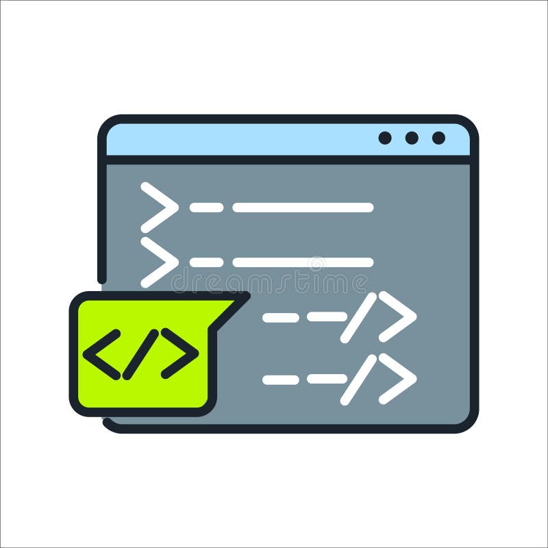 Coding Digital Logo Design Template Vector Lineart Stock Vector ...