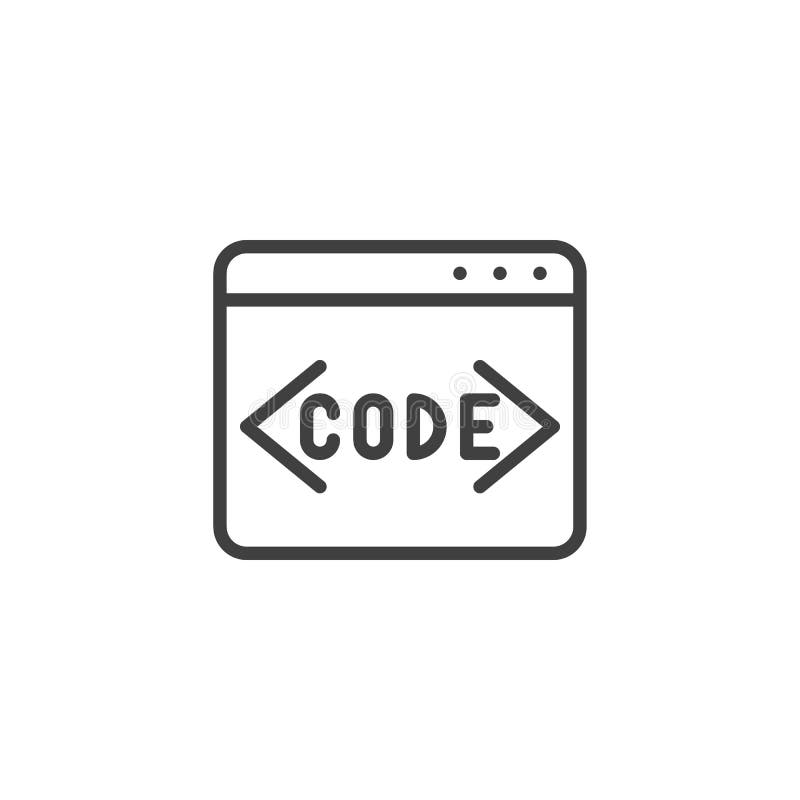 Coding Line Icon Outline And Solid Vector Sign Linear And Full Stock